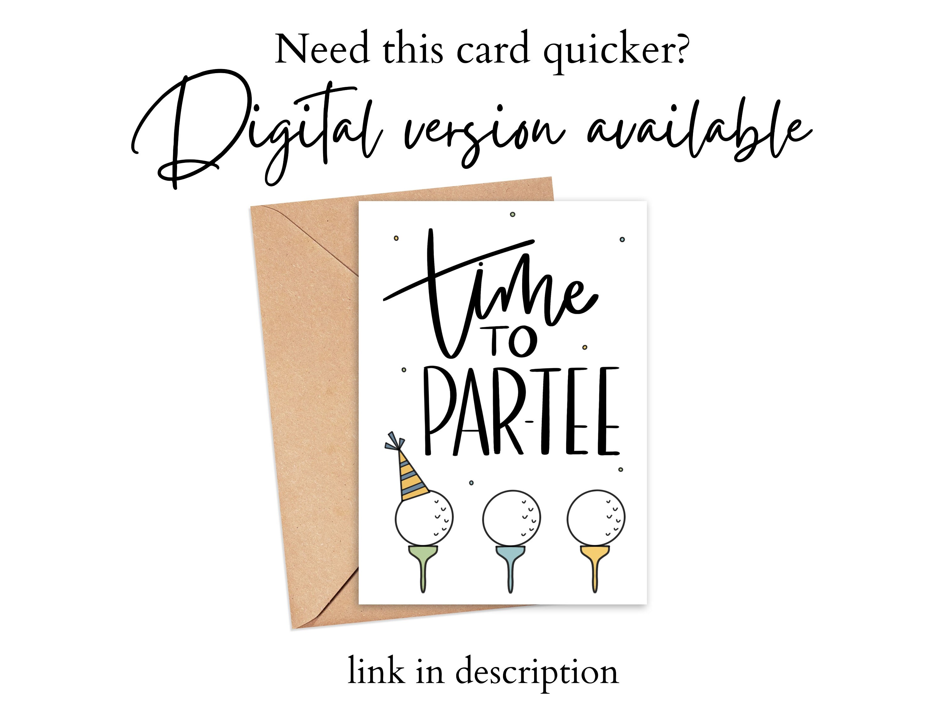 Golf Birthday Card Time to Par-tee Card Congrats Gift for - Etsy