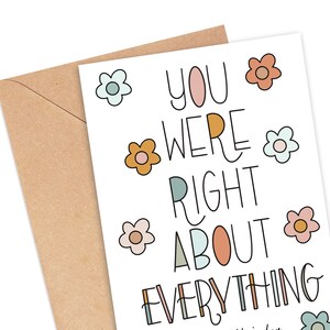 Funny Mother's Day Card, You Were Right About Everything, Card From ...