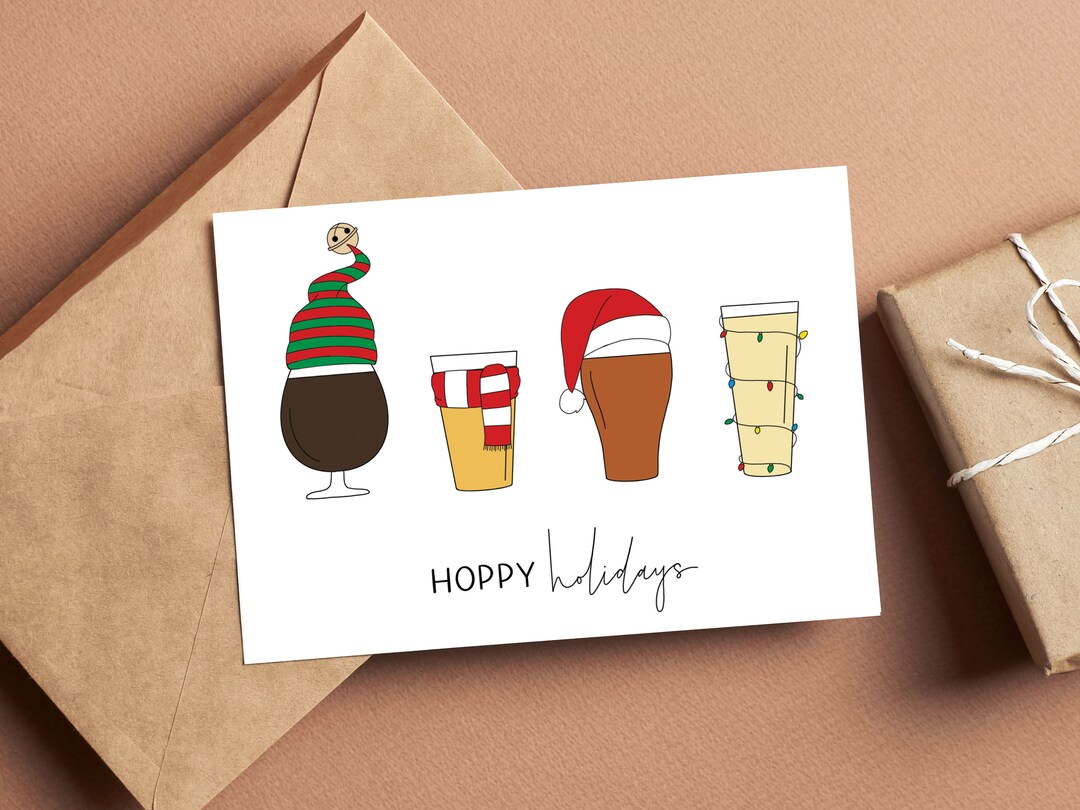 Funny Christmas Card, Beer Christmas Card, Happy Holidays Card With ...