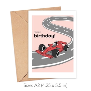 Formula One Racing Happy Birthday Day Card, Perfect Motorsport Birthday ...