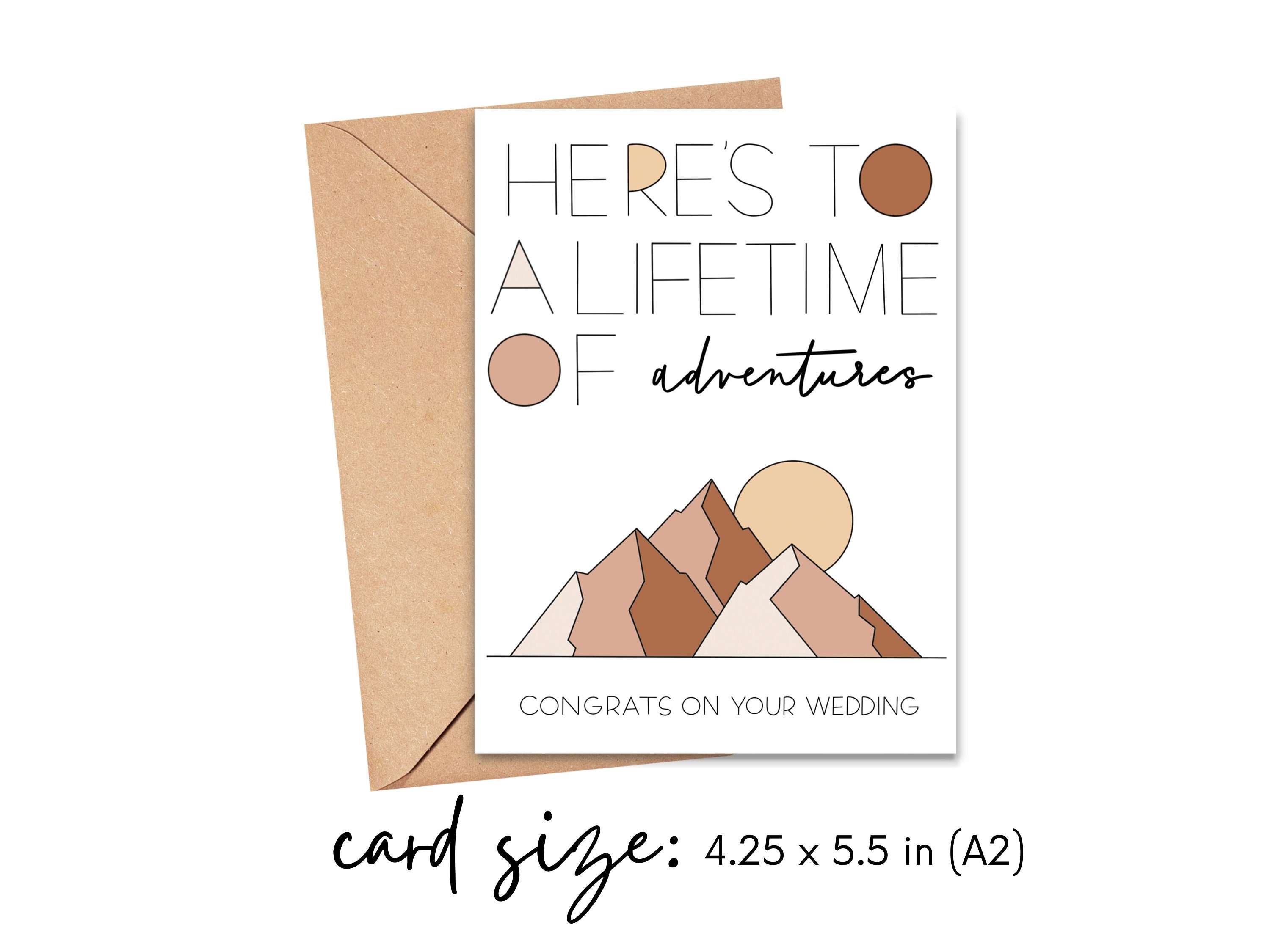 Mountain Wedding Card Congrats Wedding Card Here's to a - Etsy