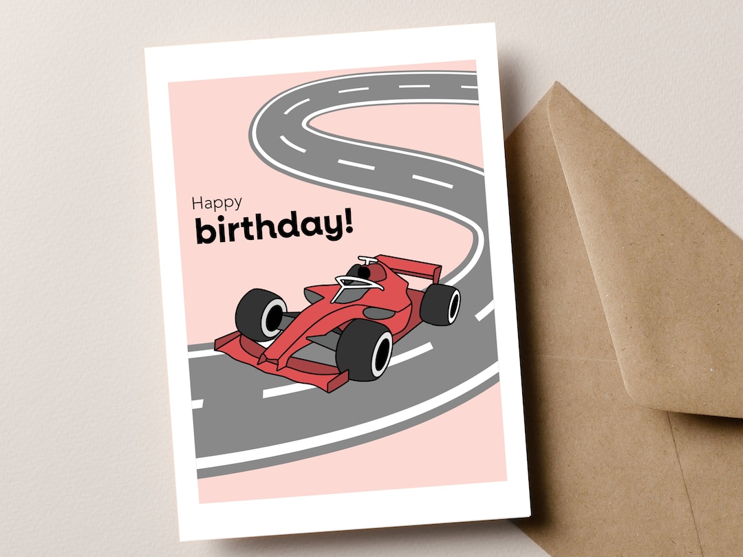 Formula One Racing Happy Birthday Day Card, Perfect Motorsport Birthday ...