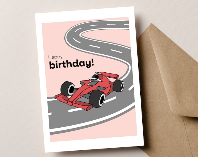 3D Formula One Racing Car Birthday Card With Optional Age - F1 Car - Etsy