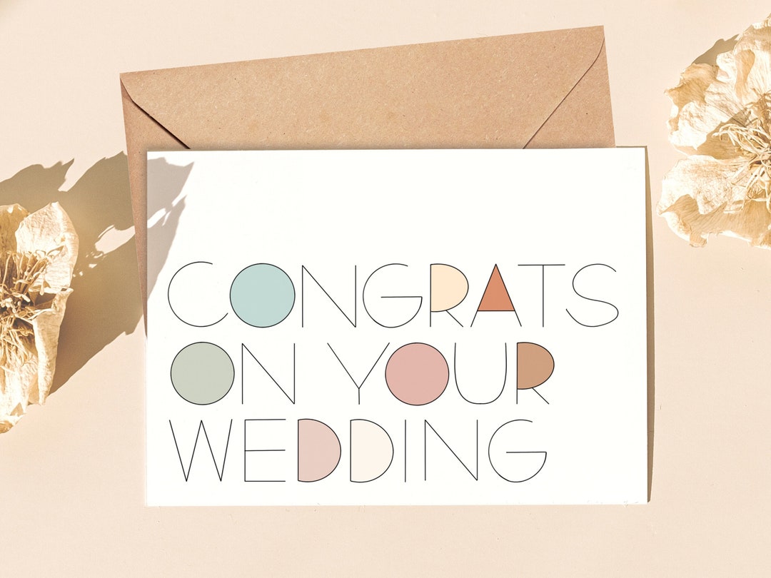 Congrats Wedding Card, Congratulations Card, Wedding Guest Card, Just ...