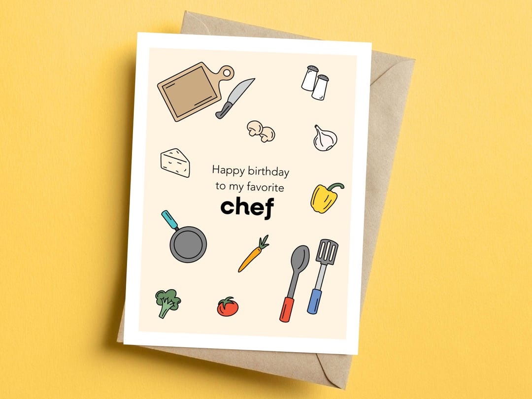 Birthday Card for Chefs - Heartfelt 'happy Birthday to My Favorite Chef ...