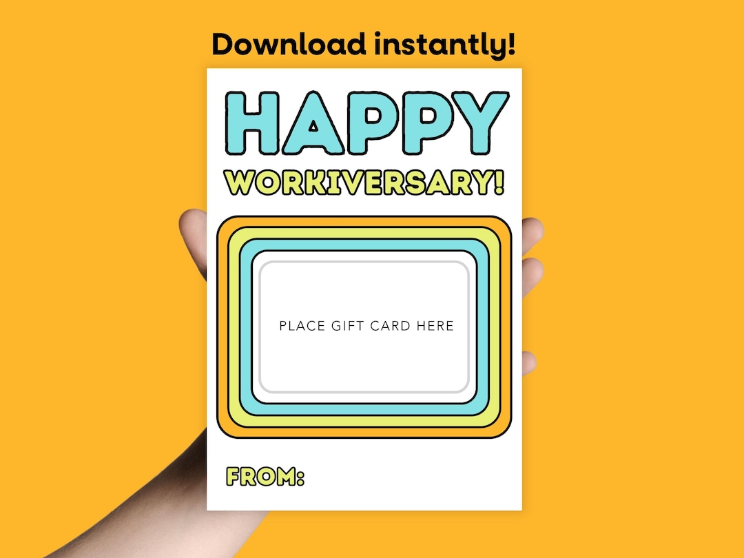 Happy Work Anniversary Card Printable: Employee Gift (PDF) - Etsy