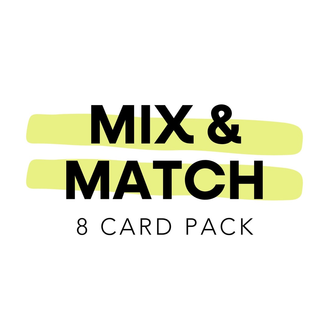 Mix and Match Cards, 8 Card Set, Greeting Card Set, A2 Greeting Cards ...