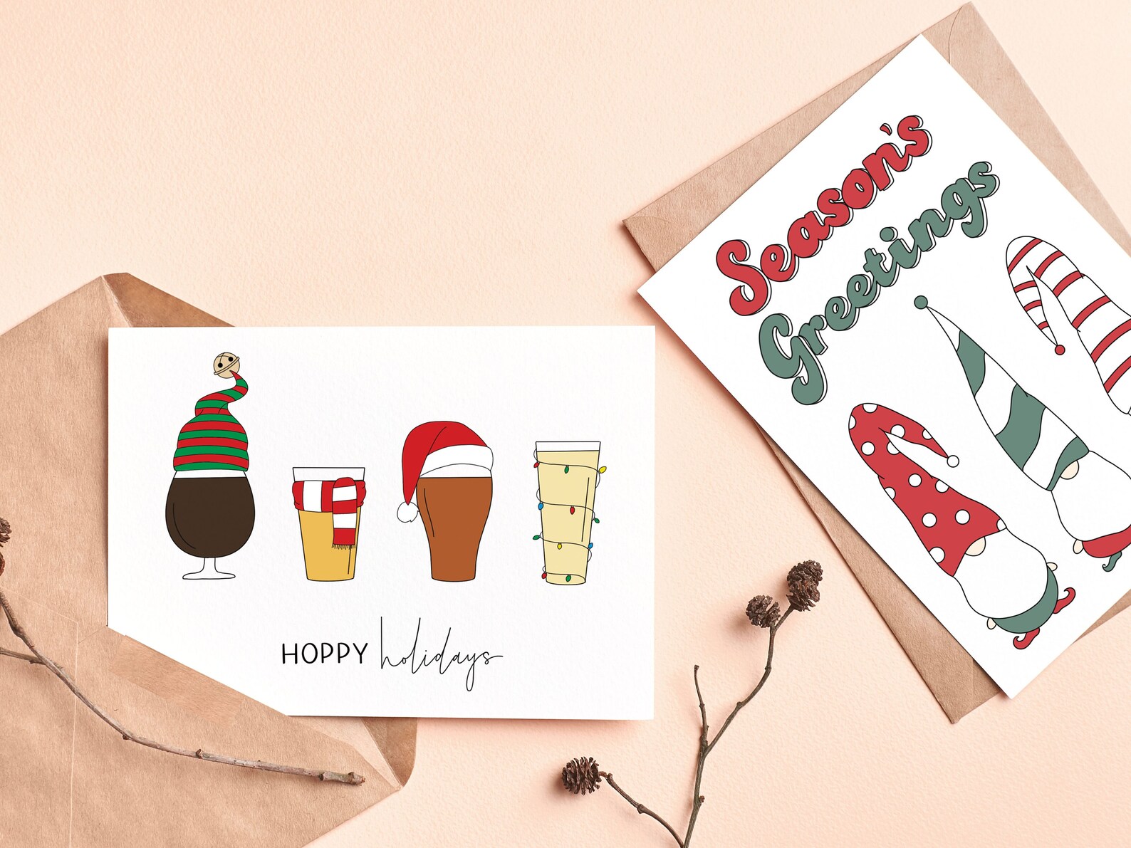 Funny Christmas Card Beer Christmas Card Happy Holidays Card - Etsy