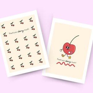 Thank You Cards, Thank You Cherry Much, Cute Cherry Cartoon, Cherry ...