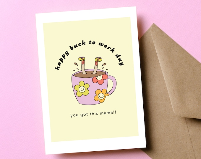 Back to School Card, First Day of School, Card for Teacher, Retro ...