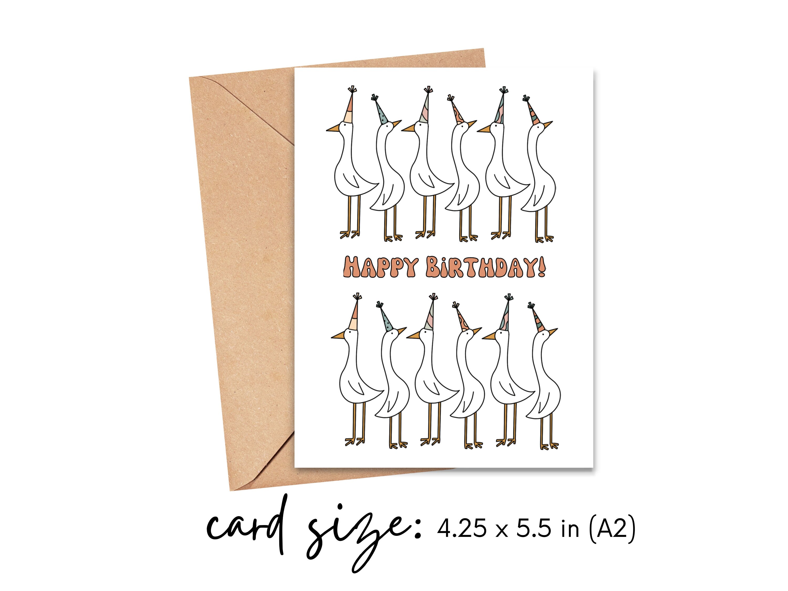 Funny Birthday Card Happy Birthday Silly Goose Goose - Etsy