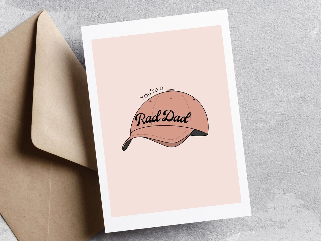 Dad Hat Illustrated Greeting Card for Father's Day & Birthdays - Cool ...