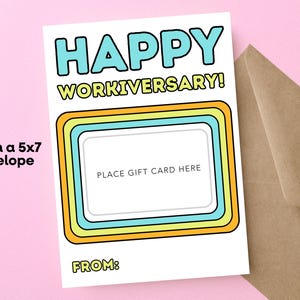 Happy Work Anniversary Card Printable: Employee Gift (PDF) - Etsy
