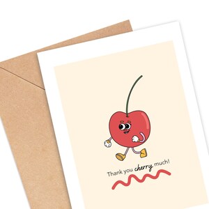 Thank You Cards, Thank You Cherry Much, Cute Cherry Cartoon, Cherry ...