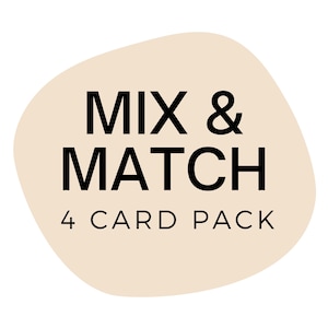 Mix and Match Cards 4 Card Set Greeting Card Set A2 - Etsy