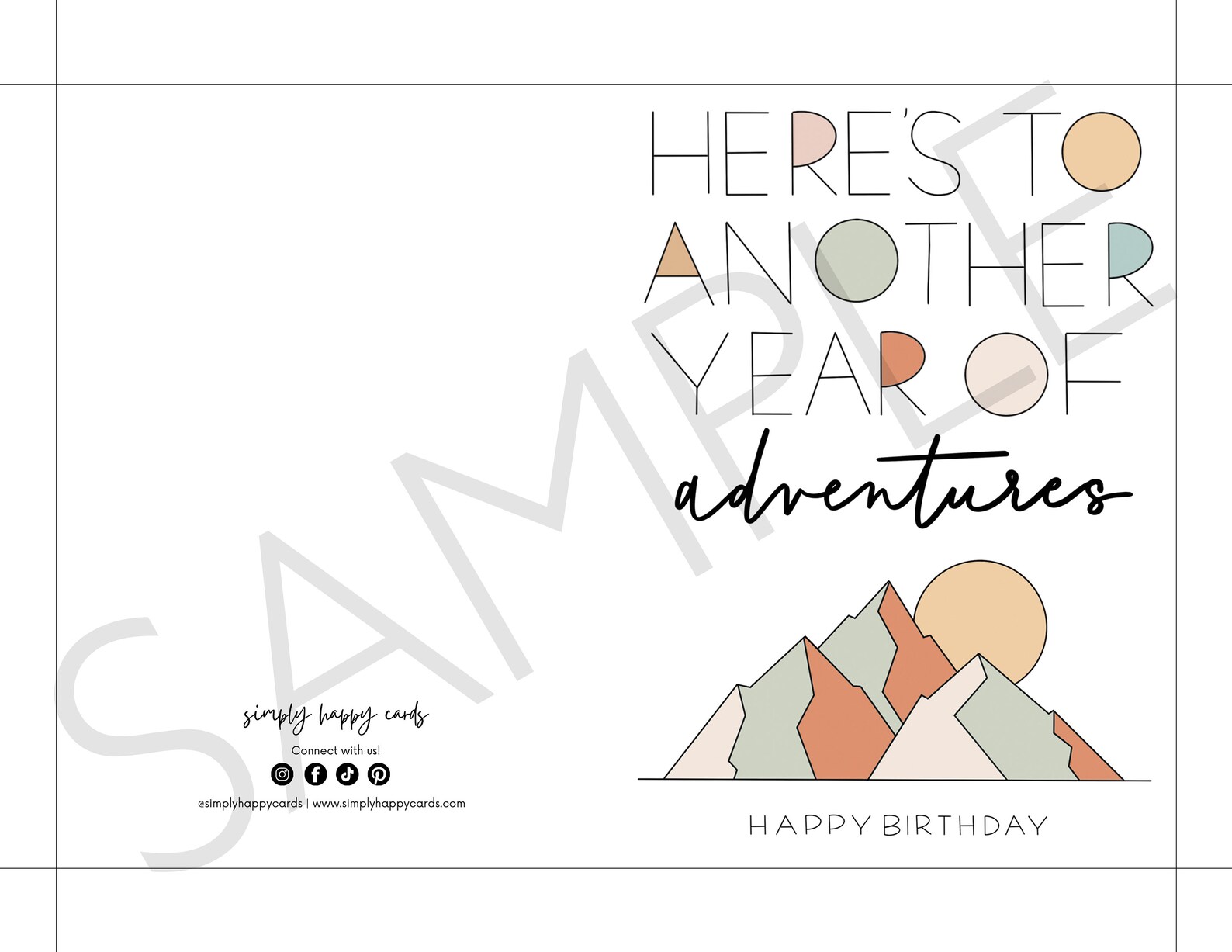 Printable 5x7 Mountain Birthday Card Hiking Birthday Card - Etsy