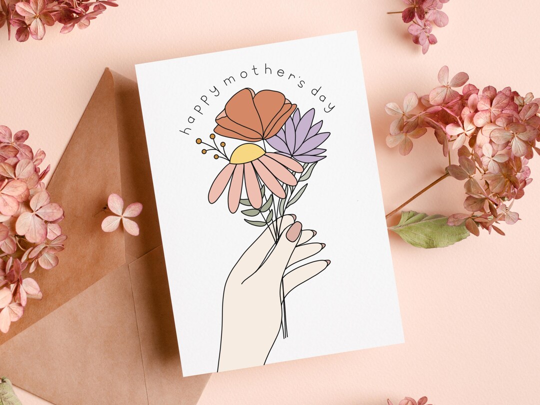 Blumenstrauß Karte Happy Muttertag Muttertagsgeschenk - Etsy.de