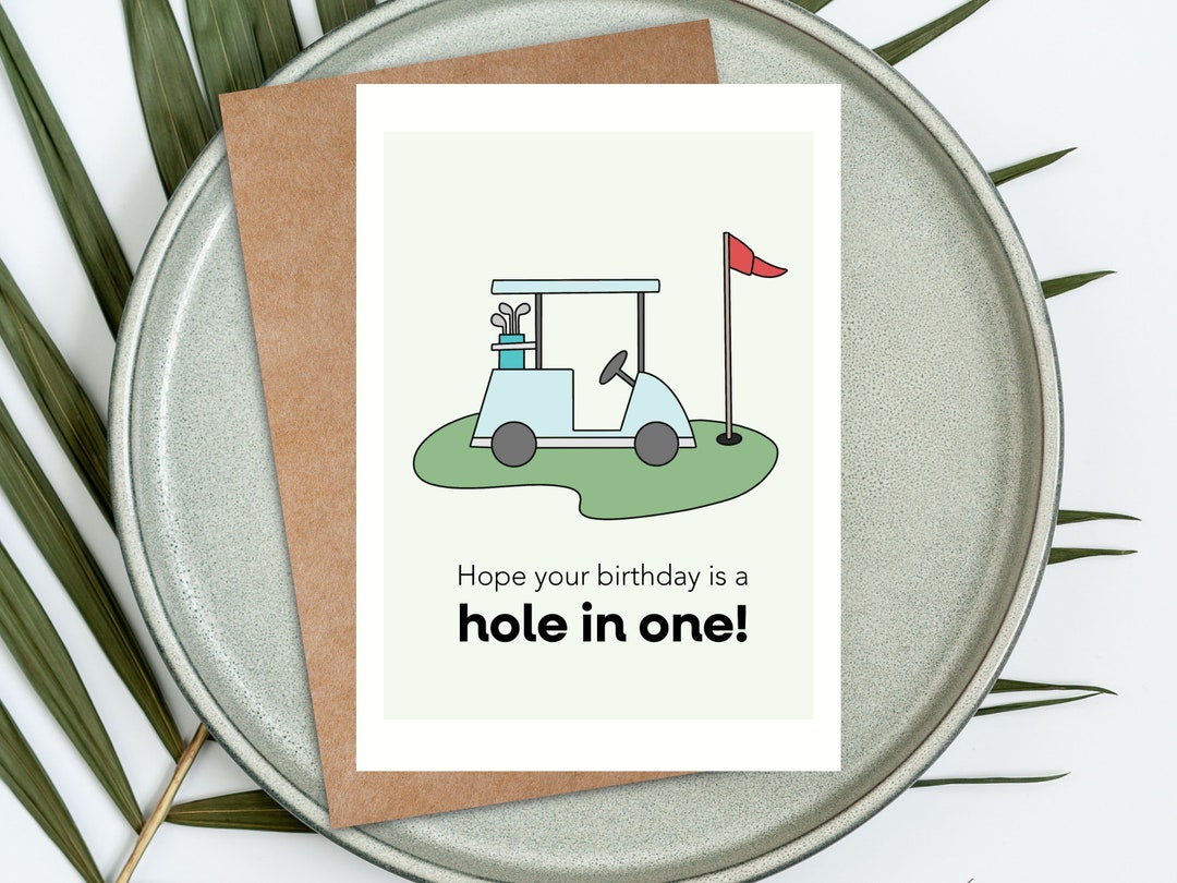 Funny Golf Birthday Card, Hope Your Birthday is a Hole in One, Birthday ...