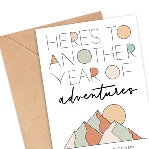 Happy Anniversary Card, Mountain Anniversary Card, Here's to Another ...