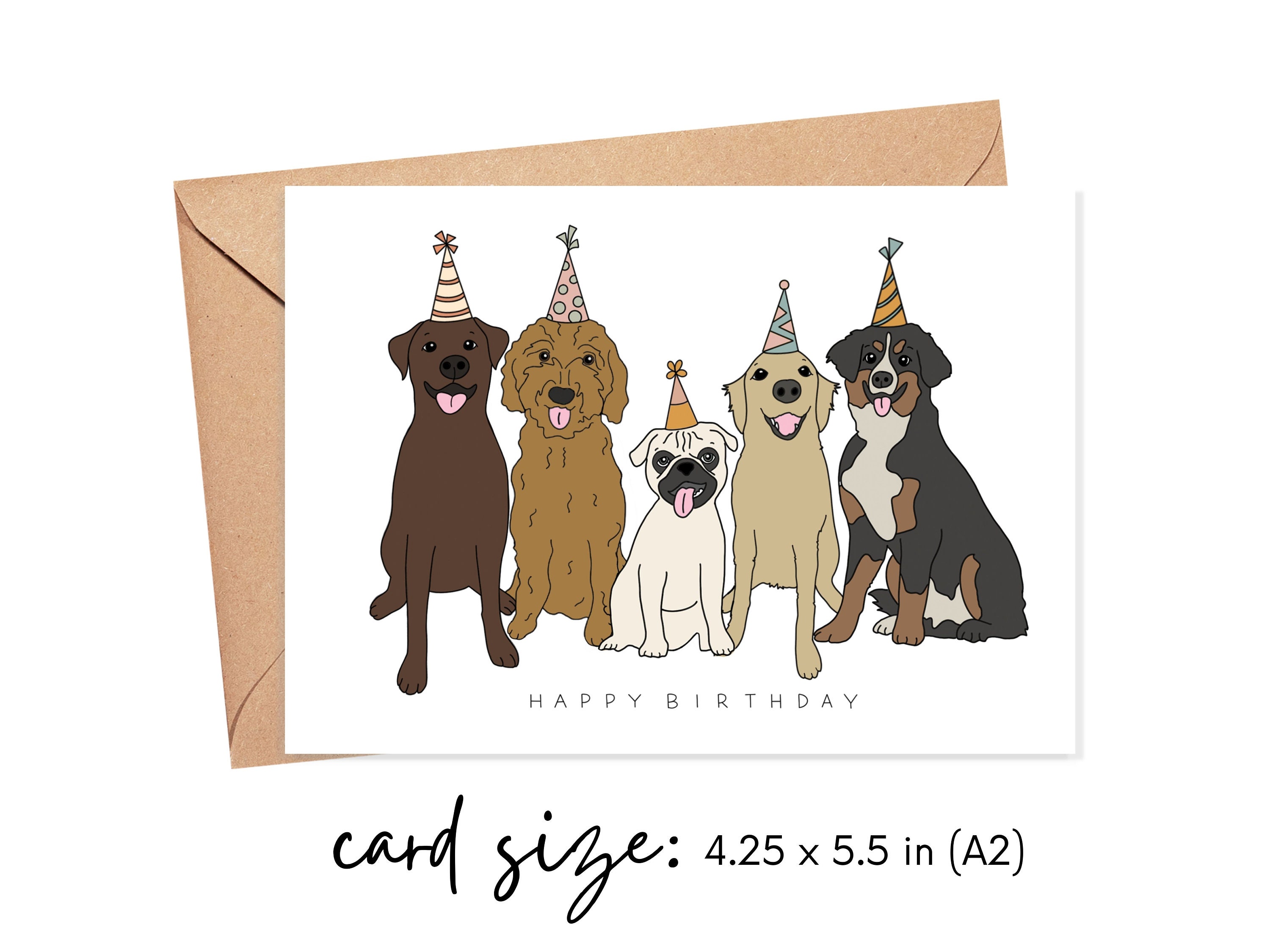 Dog Birthday Card Card With Dogs Birthday Gift for Dog - Etsy