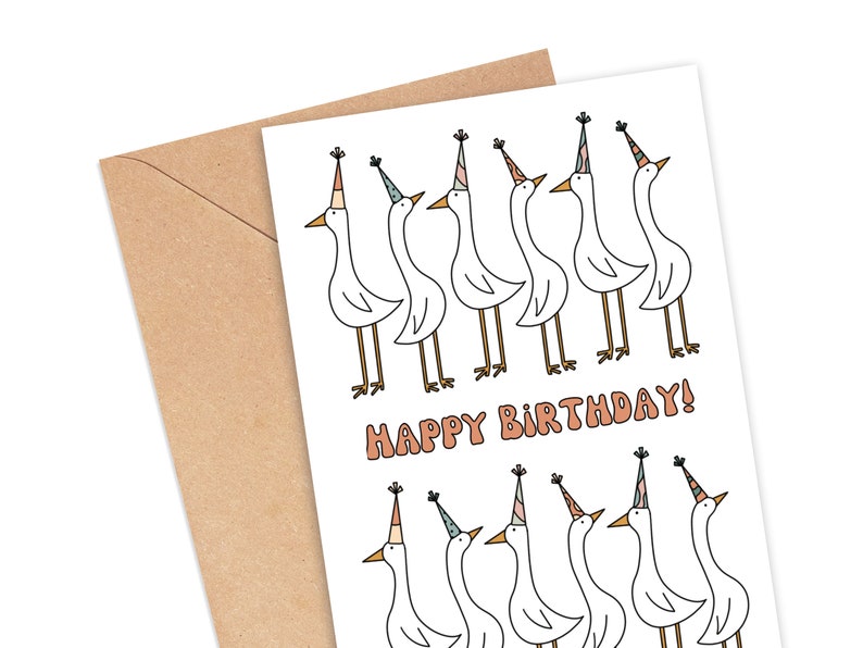 Funny Birthday Card Happy Birthday Silly Goose Goose - Etsy