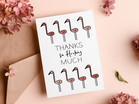 Funny Thank You Card Thanks so Flocking Much Card With | Etsy