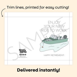 Printable Happy Retirement Card for Fisherman, Enjoy Your New Ride to ...