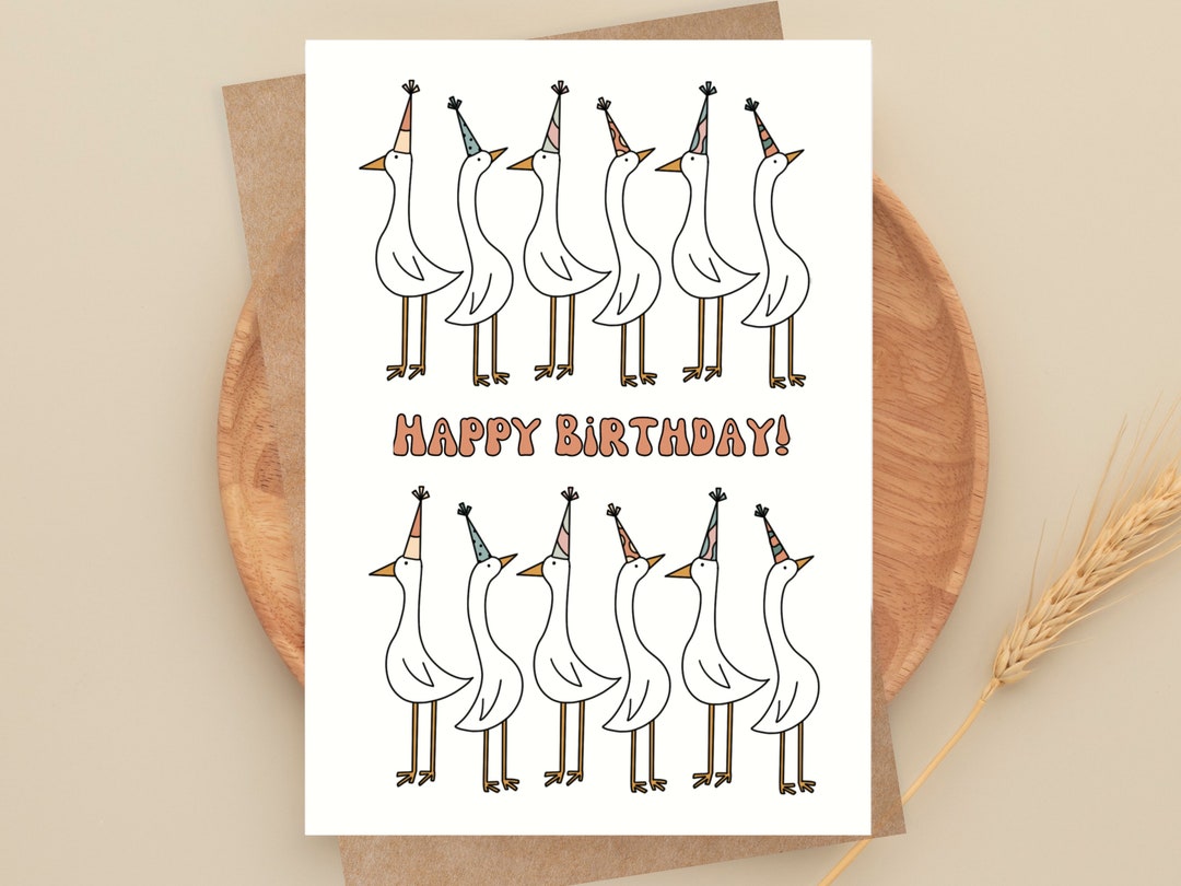 Funny Birthday Card, Happy Birthday Silly Goose, Goose Birthday, Farm ...