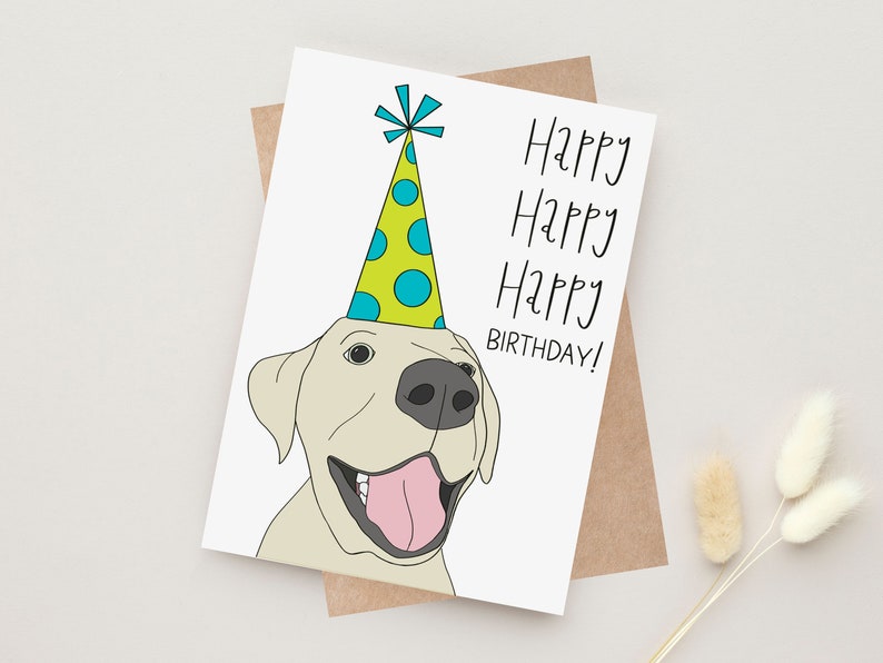 Labrador Birthday Card: Happy Dog Owner Gift - Etsy