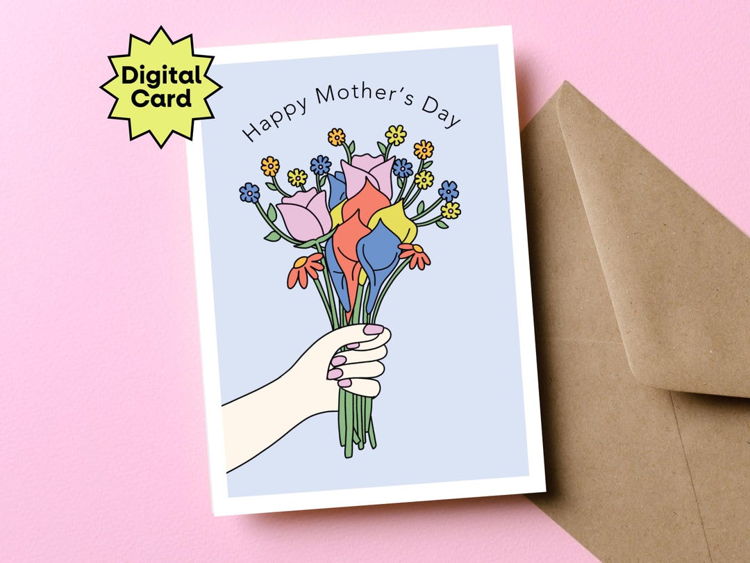 Floral Mother's Day Card: Printable Gift for Mom (PDF) - Etsy