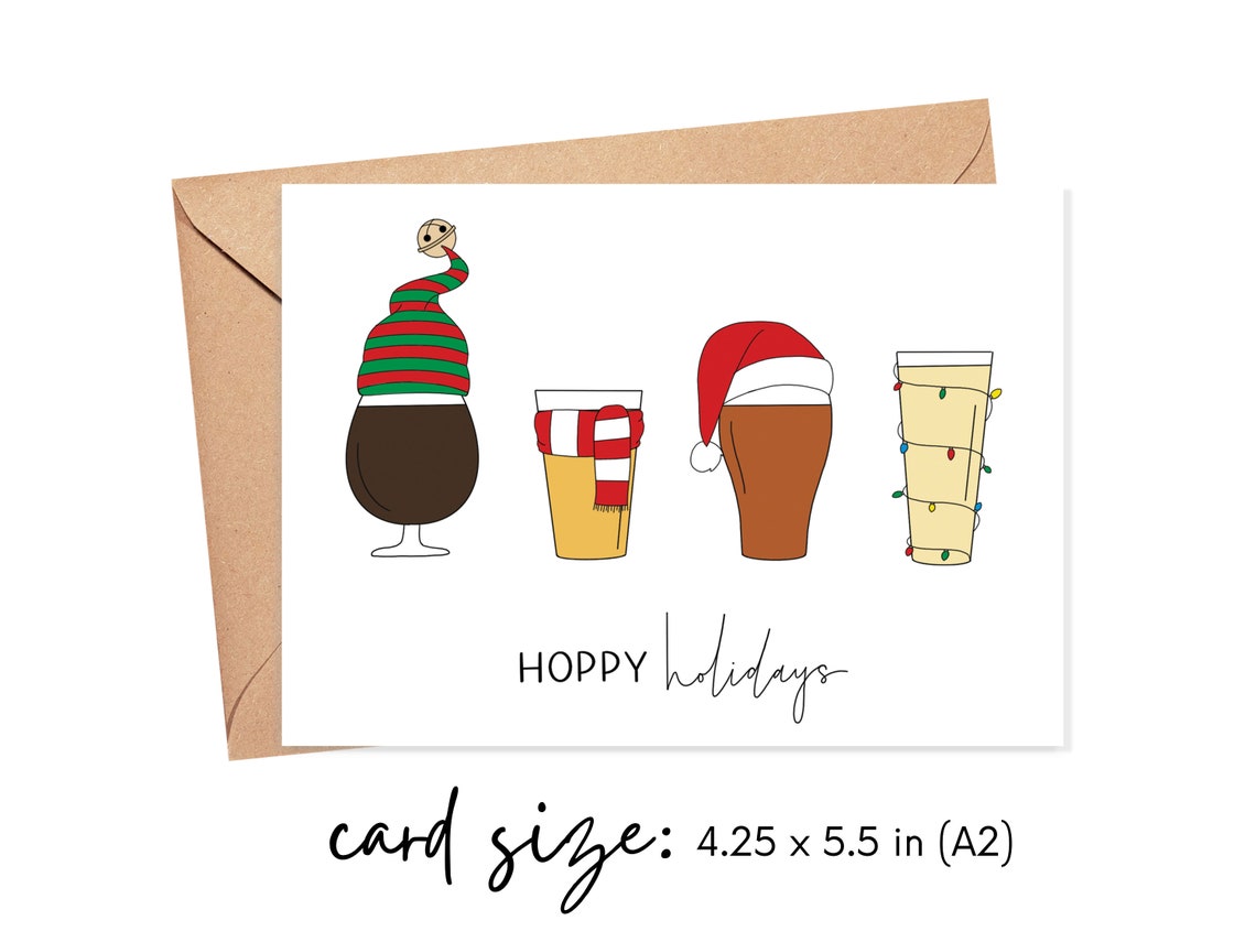 Funny Christmas Card Beer Christmas Card Happy Holidays Card - Etsy