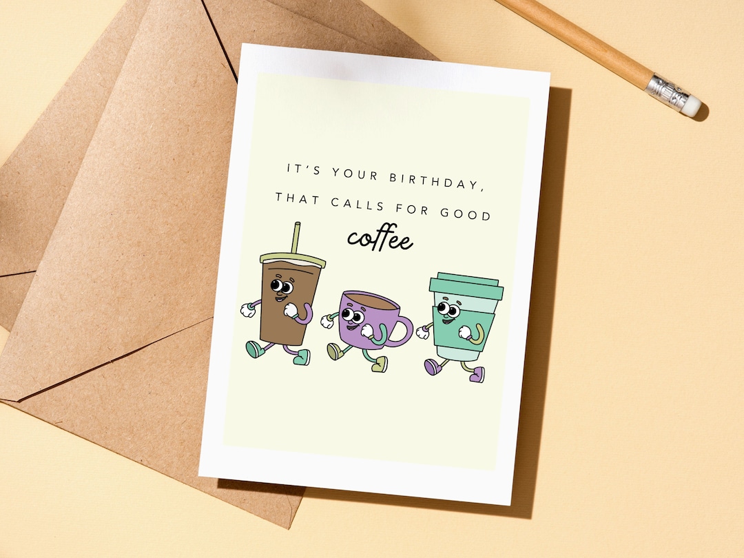Coffee Birthday Card: Brew-tiful Gift for Coffee Lovers - Etsy