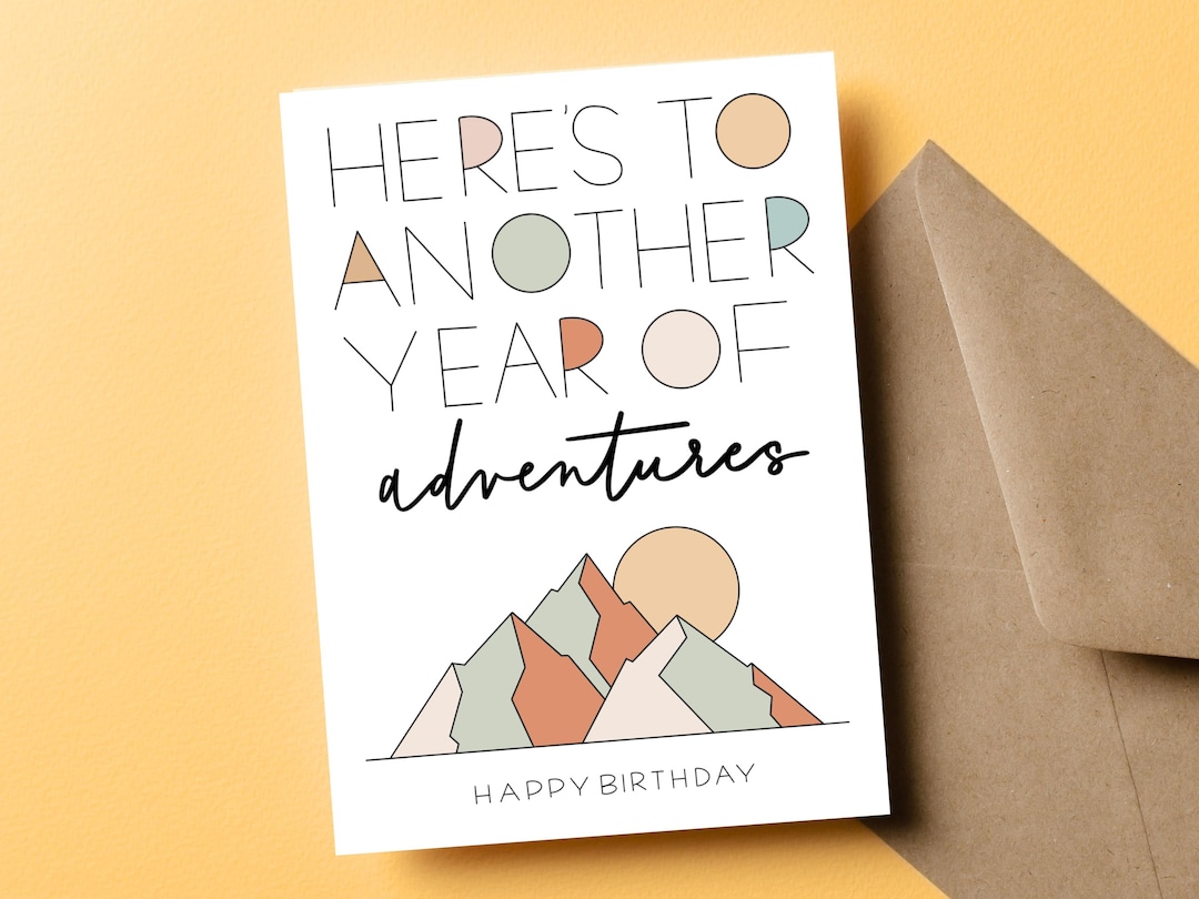 Mountain Birthday Card: Outdoor Adventure Gift - Etsy