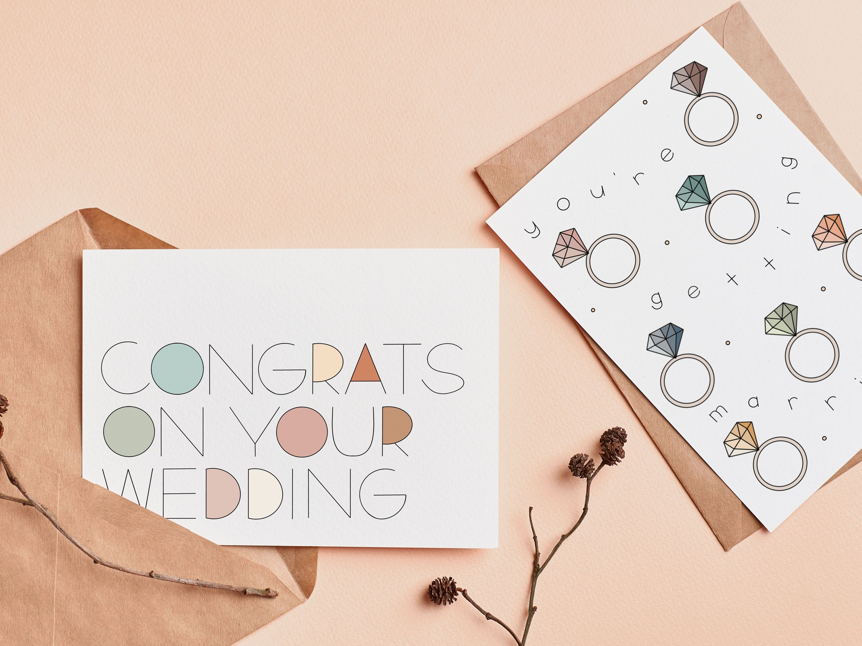 Congrats Engagement Card Engagement Card for Couple Bridal - Etsy