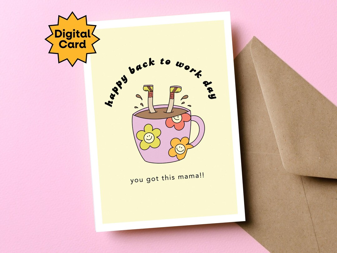 Printable Back to Work Card for New Mom, Card From Coworkers, Working ...