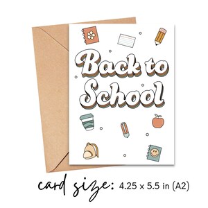 Back to School Card, First Day of School, Card for Teacher, Retro ...