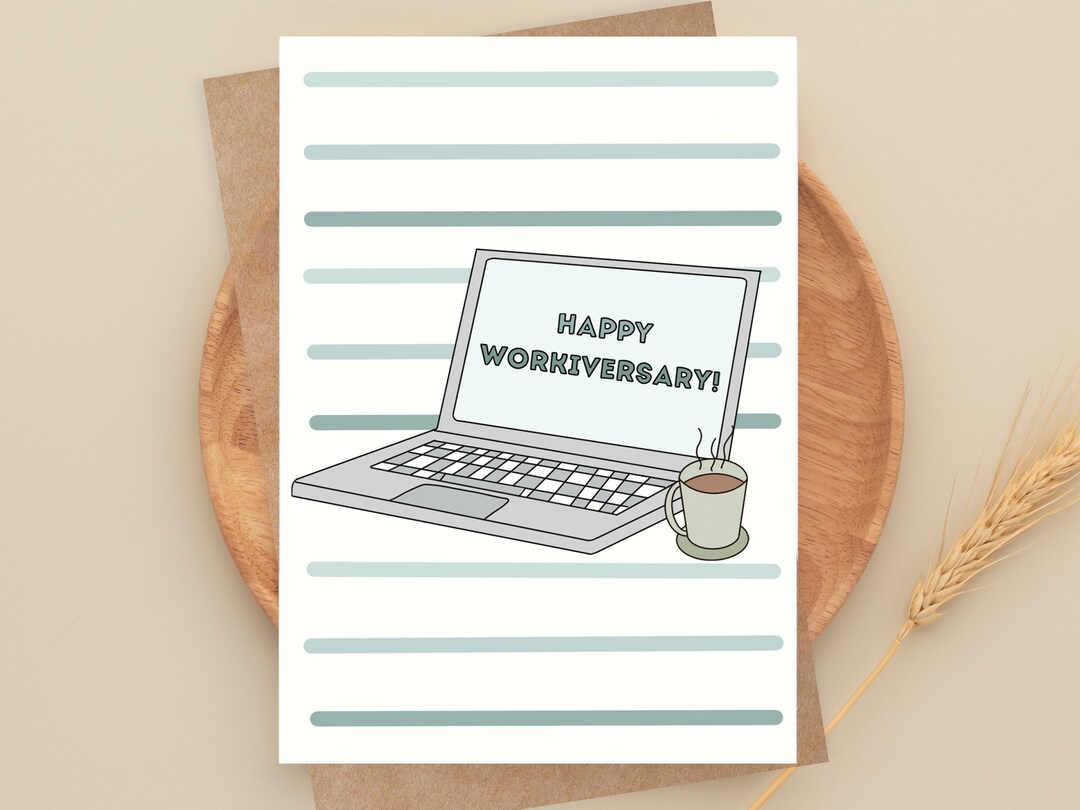 Card for Coworker, Happy Work Anniversary Card, Happy Workiversary ...
