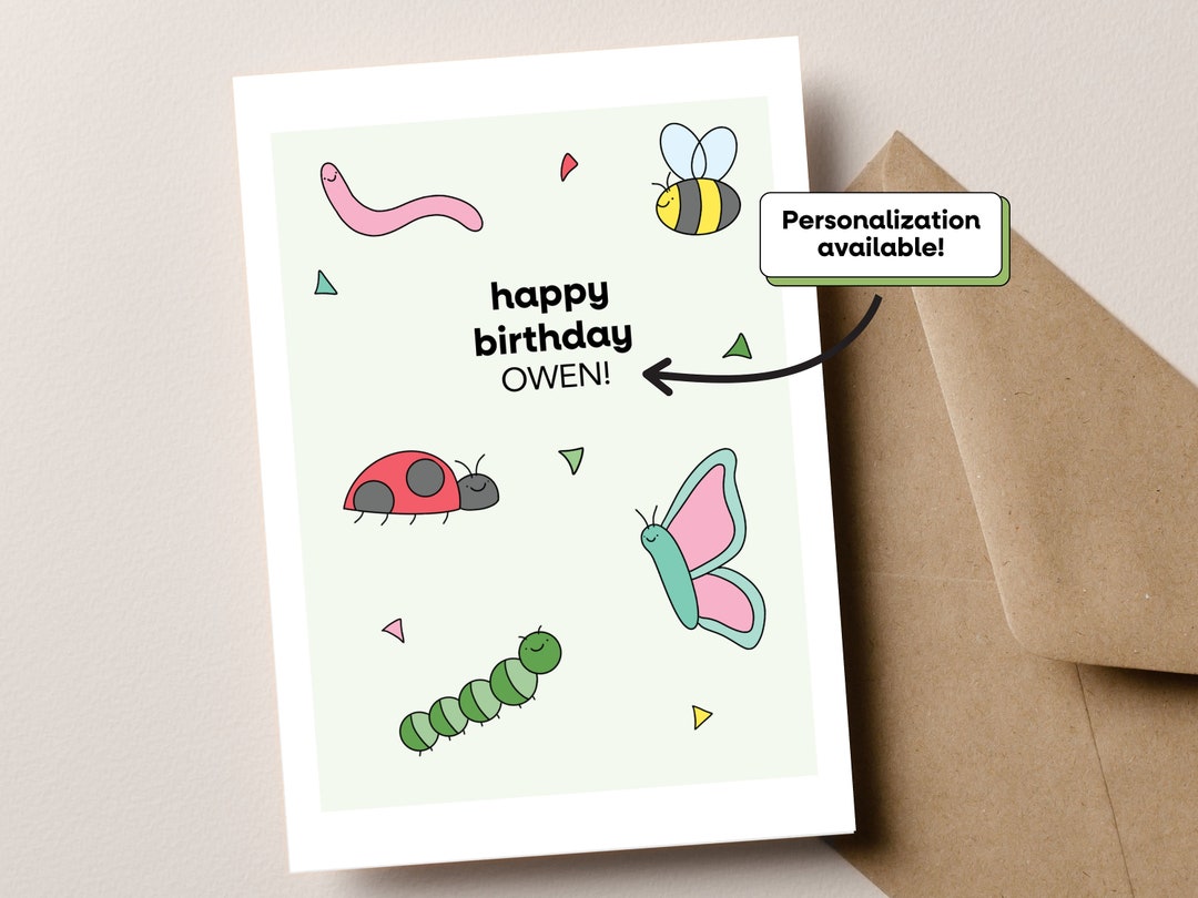 Happy Birthday Bugs Card, Butterfly Cards, Ladybug, Ants, Insect ...