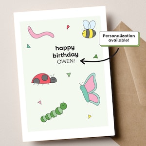 Happy Birthday Bugs Card, Butterfly Cards, Ladybug, Ants, Insect ...