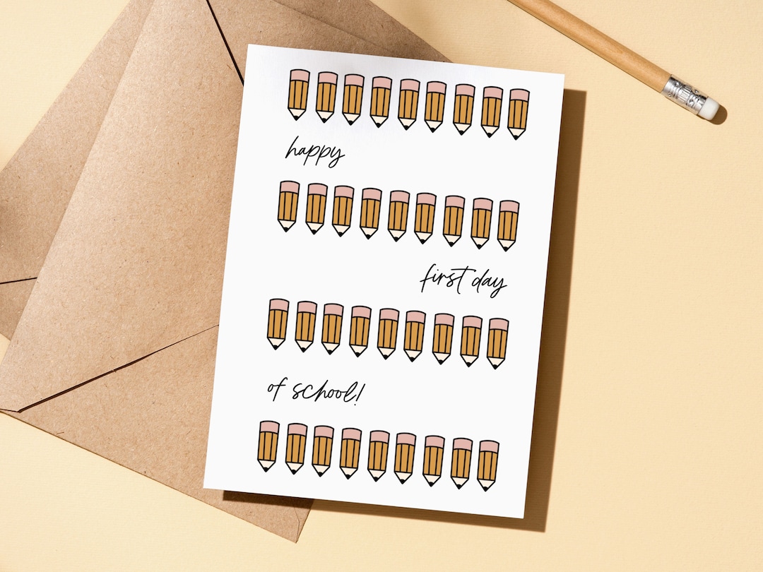 Happy First Day of School, Back to School Card for Student, Card for ...