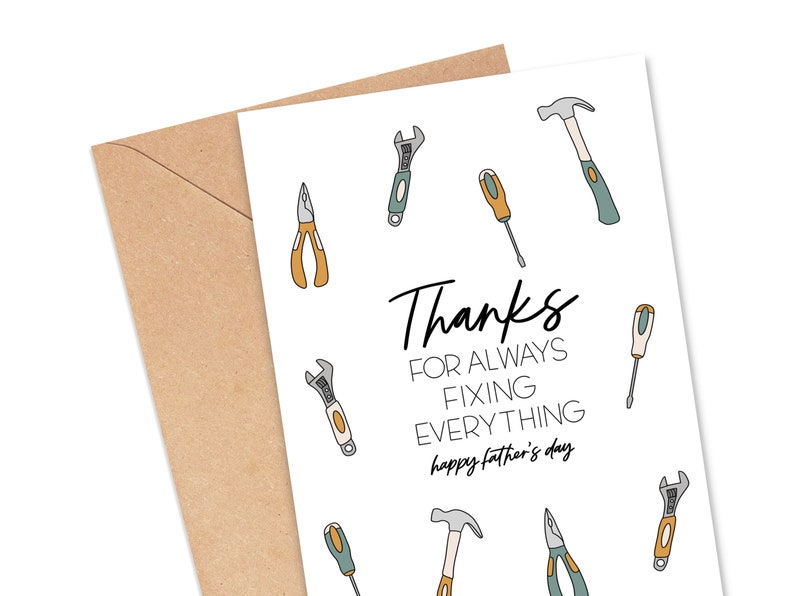 Father's Day Card From Daughter: Thanks for Fixing Everything - Etsy