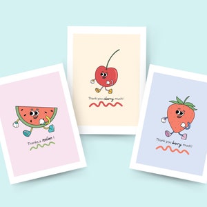Thank You Cards, Thank You Cherry Much, Cute Cherry Cartoon, Cherry ...