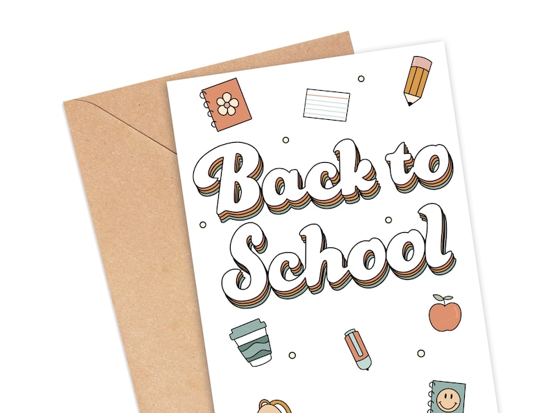 Retro Back to School Card, Teacher Gift - Etsy