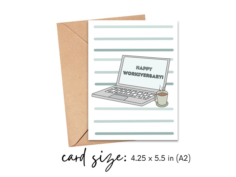 Happy Workiversary Card, Coworker Anniversary Gift - Etsy