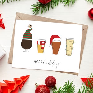 Funny Christmas Card, Beer Christmas Card, Happy Holidays Card With ...