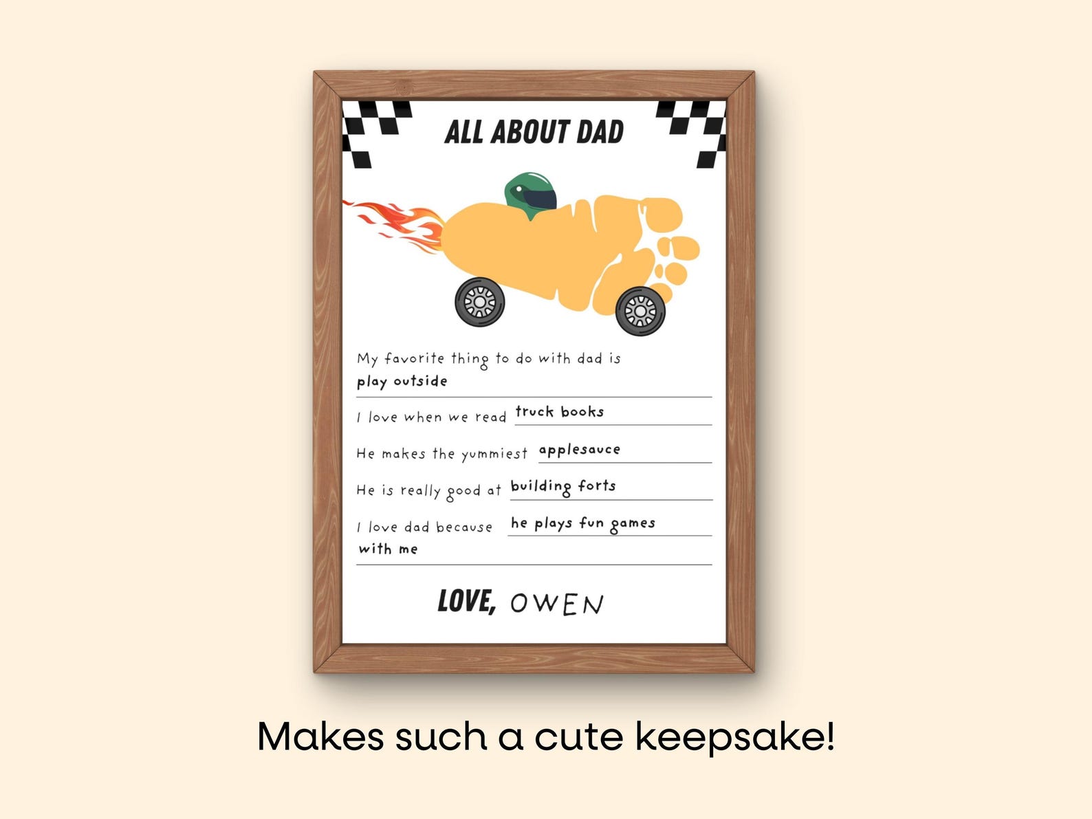 Father's Day Handprint Art: All About Dad Questionnaire (PDF) - Etsy