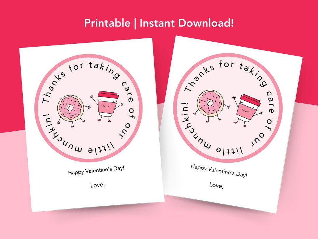 Printable Daycare Teacher Valentine, Valentines for Teacher, Coffee ...