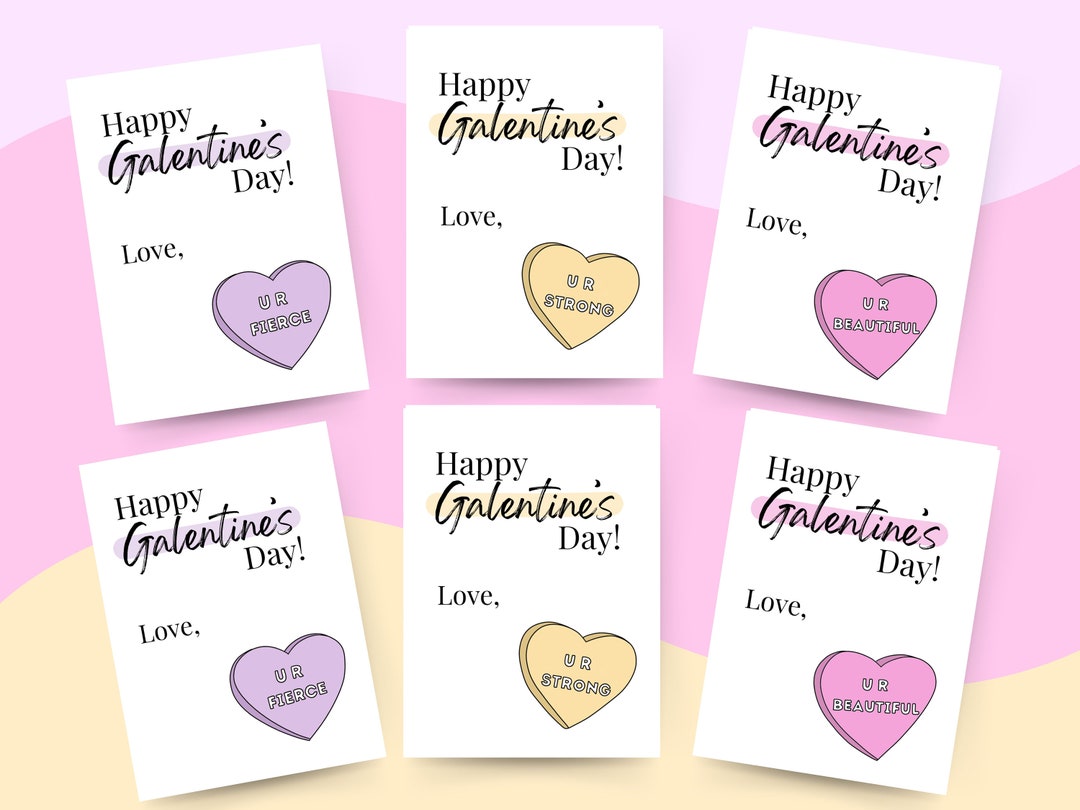 Printable Galentines Cards, Best Friend Valentine, Valentine Gift Tag ...