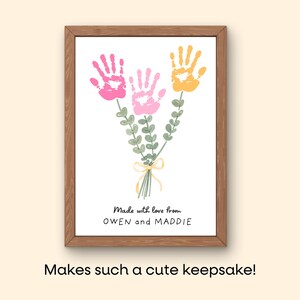 Mother's Day Handprint Art: Flower Bouquet Gift (digital Download) - Etsy