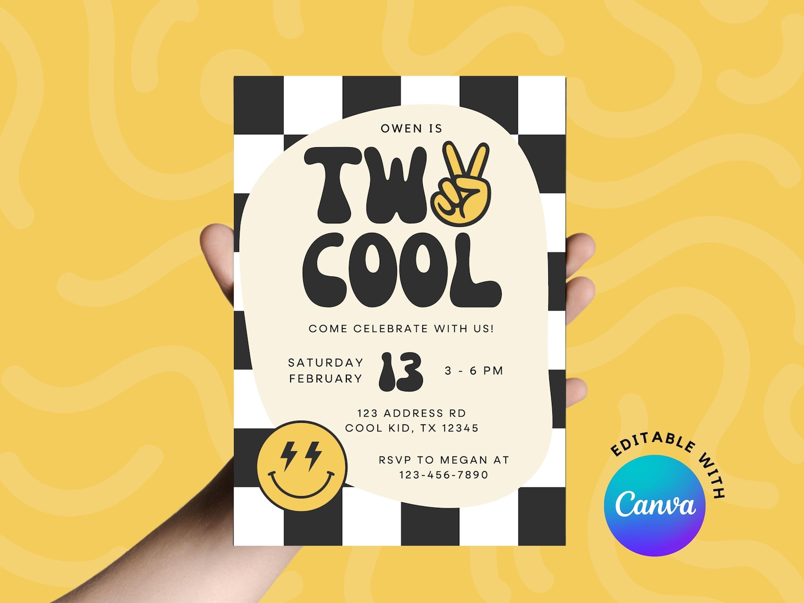 Editable Two Cool Invitation | Two Cool Birthday Invite | 2nd Birthday ...